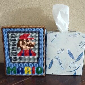Nintendo Mario Video Game Handmade Plastic Canvas Tissue Box Cover Home ...