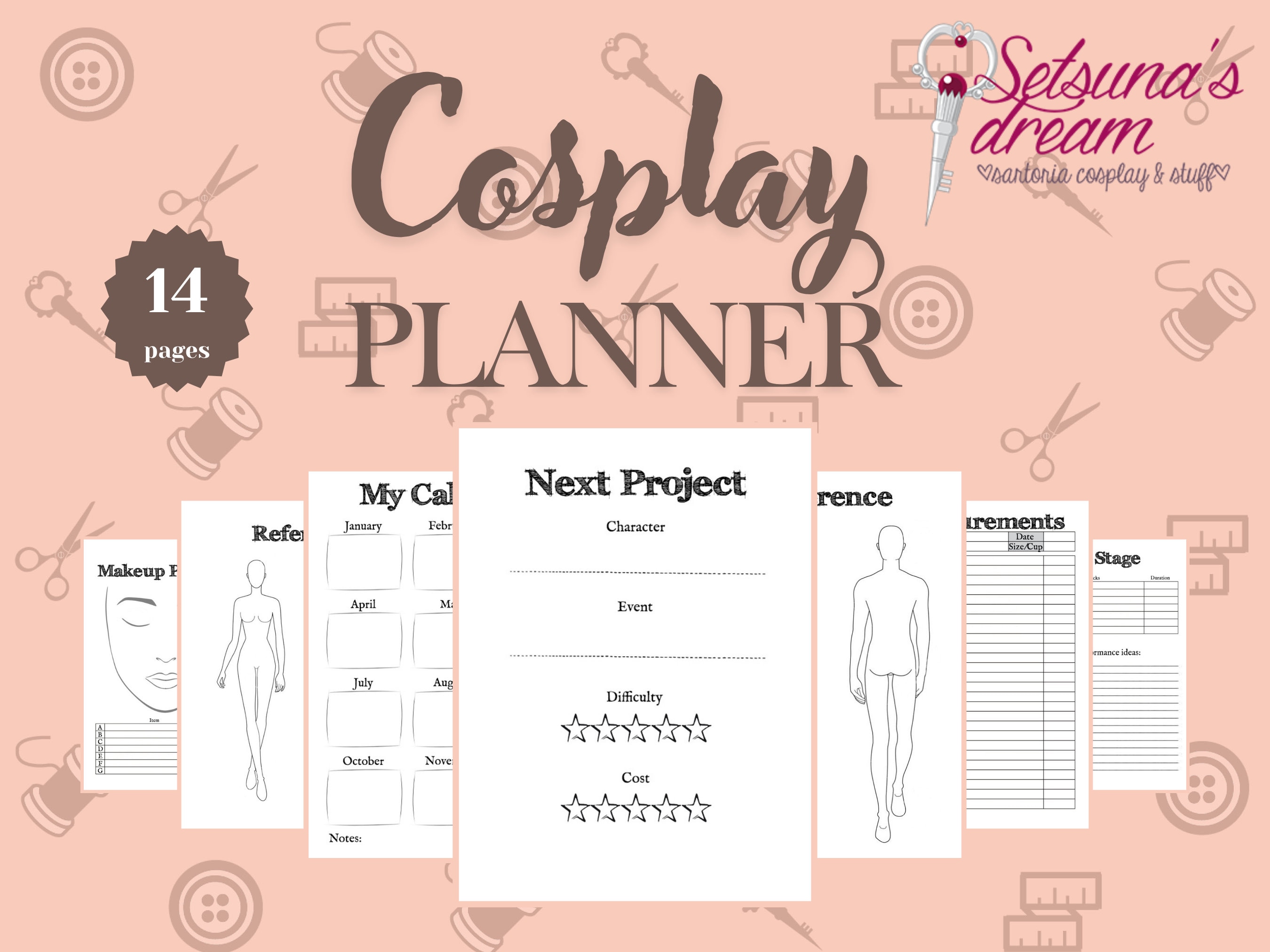 Printable PDF Cosplay Planner - Instant Download - Etsy