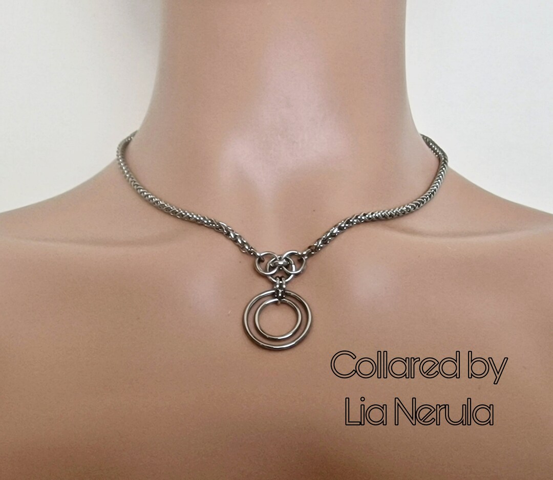 Double O Ring Day Collar With Locking Option, 24/7 Chain Collar for ...