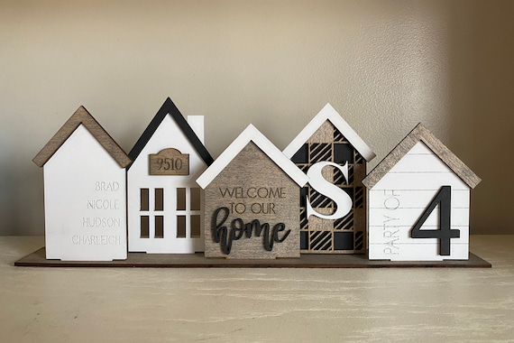 Personalized Standing House Shelf Sitter-home Decor-welcome to | Etsy