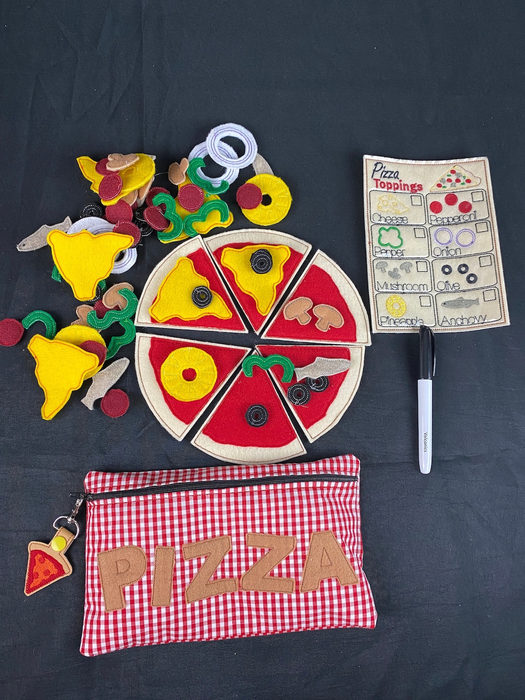 Pizza Pretend Play Set-felt Play Food - Pizza Set - Play Kitchen ...