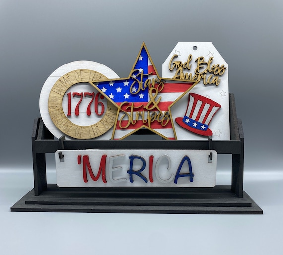 Usa'merica or America Shelf Sitter Set | Etsy