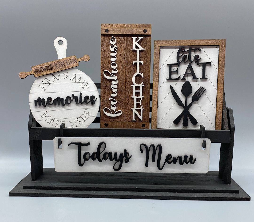 Farmhouse Kitchen Shelf Sitter Set-interchangeable-home Decor - Etsy
