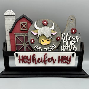 Highland Cow-hey Heifer Hey-set-shelf Sitter- Interchangeable-home ...