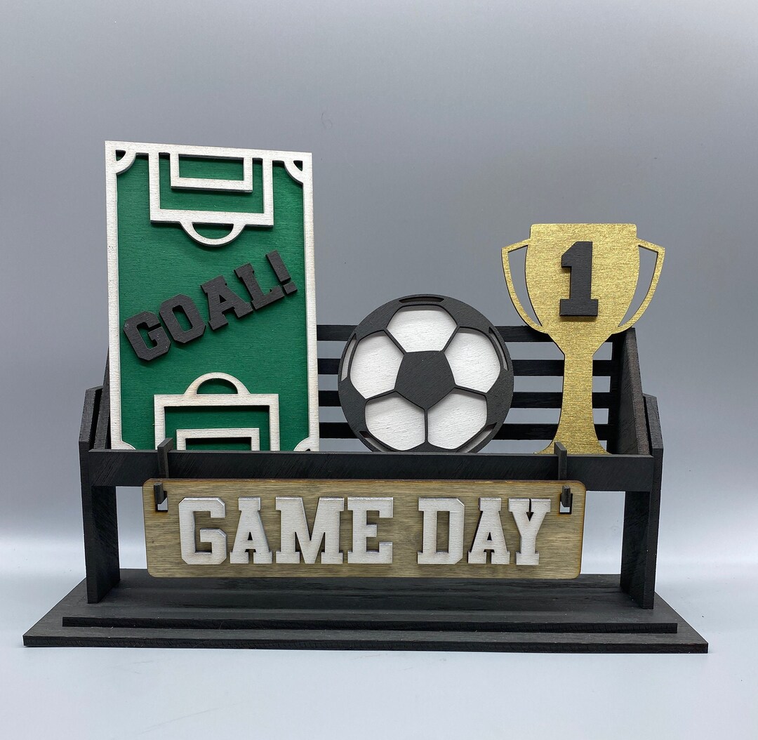 Soccer-Game Day-Sports Set-Shelf Sitter Interchangeable-Home Decor ...