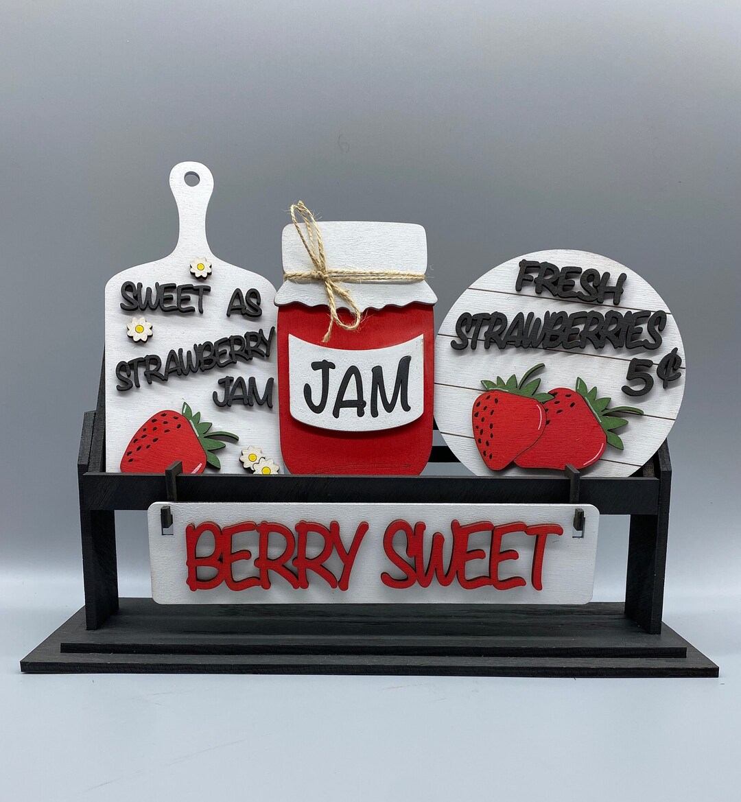 Strawberry Jam-fresh Strawberries-shelf Sitter- Interchangeable-home ...