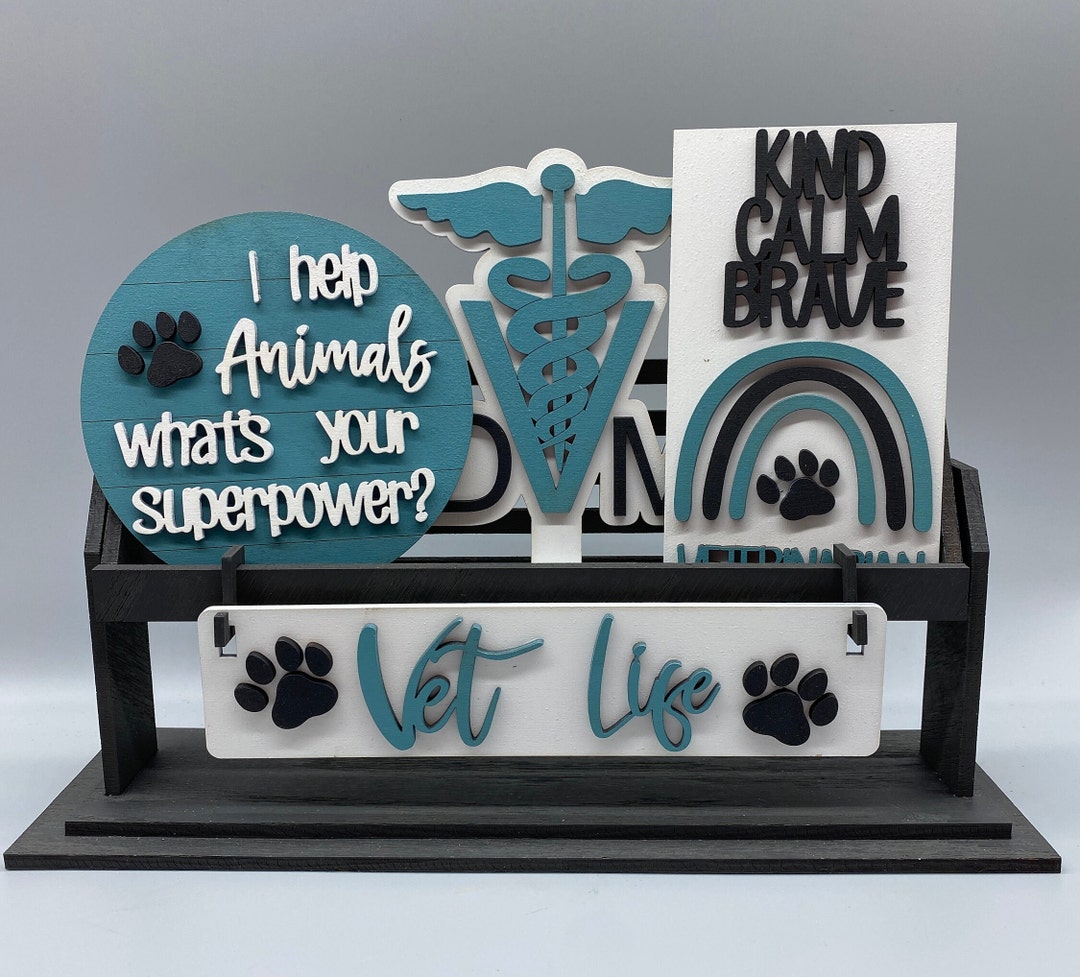 Vet Life-animal Shelf Sitter Set-interchangeable-home Decor - Etsy