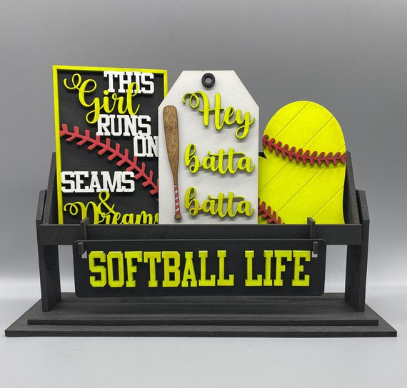 Softball Shelf Sitter Set Interchangeable-home Decor - Etsy