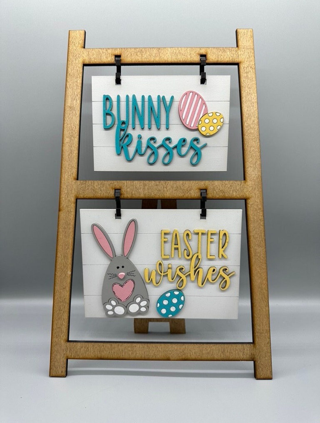 Bunny Kisses-easter Wishes-inserts Only-interchangeable Leaning Ladder ...
