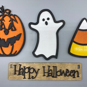 Halloween-spooky Shelf Sitter Set-interchangeable-home Decor - Etsy