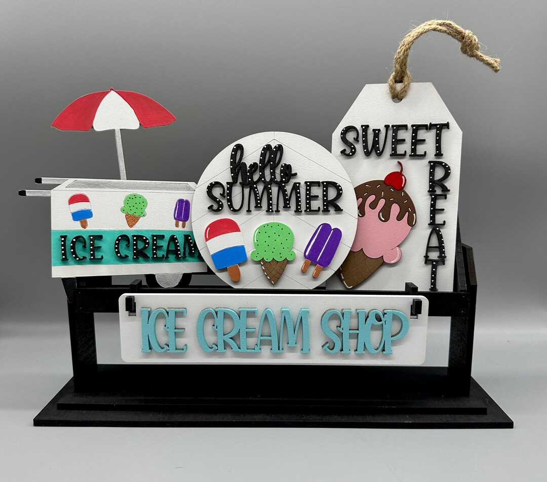 Ice Cream Shop Shelf Sitter Set- Interchangeable-home Decor - Etsy