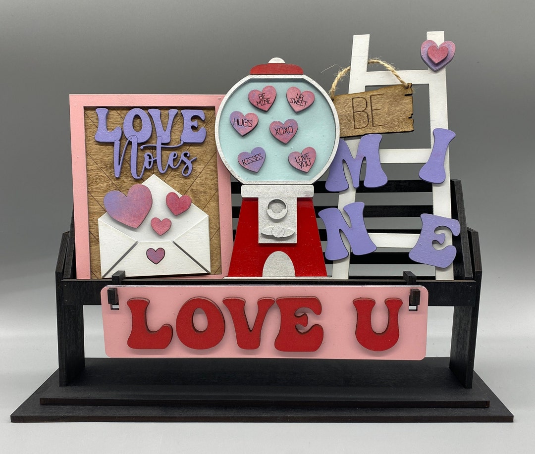 Valentine's Day-love U-love Notes Set-shelf Sitter- Interchangeable ...