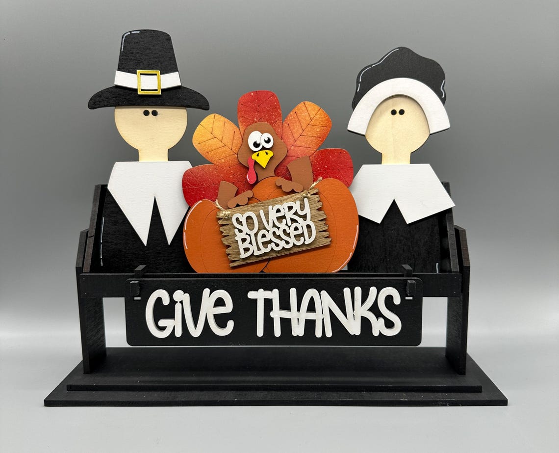 Give Thanks-so Very Blessed-thanksgiving-shelf Sitter Set ...