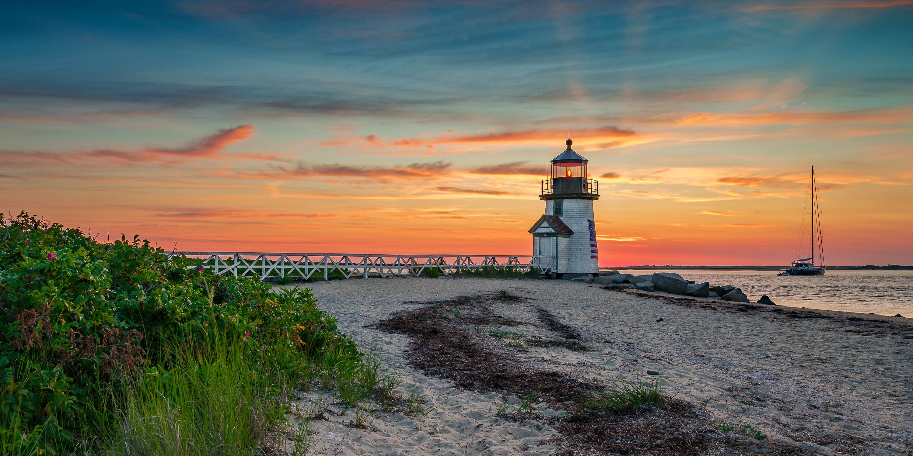 Brant Point Lighthouse Sunrise, Nantucket Island Fine Art Prints on ...