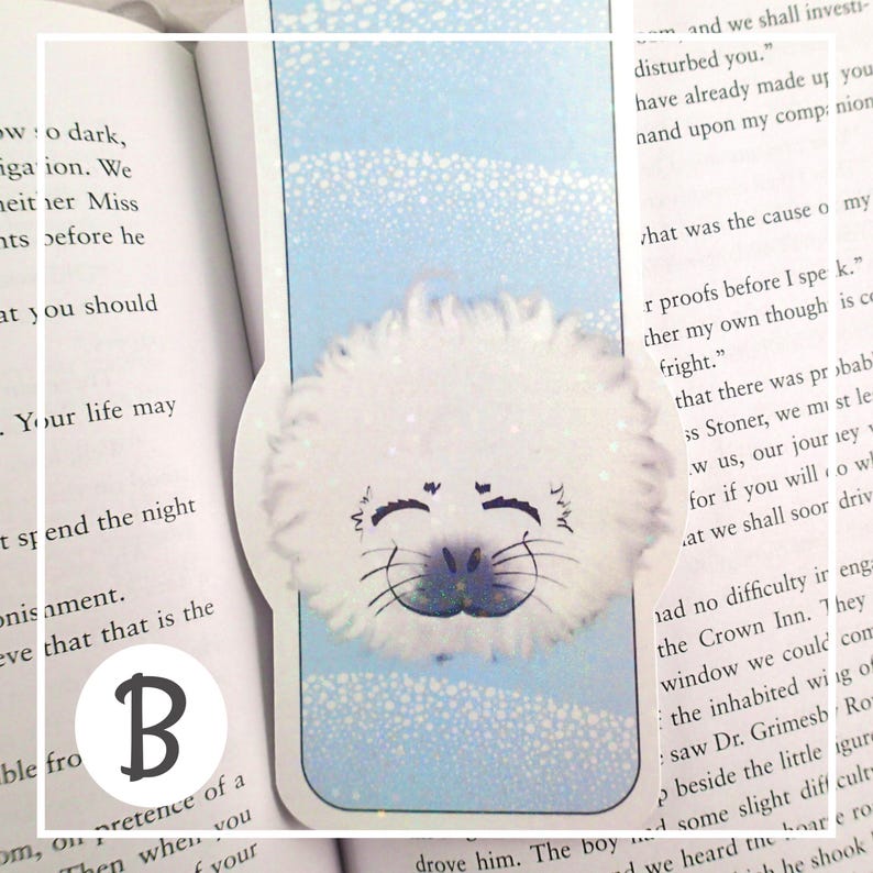 Fluffy Baby Seal Holographic Bookmarks - Etsy