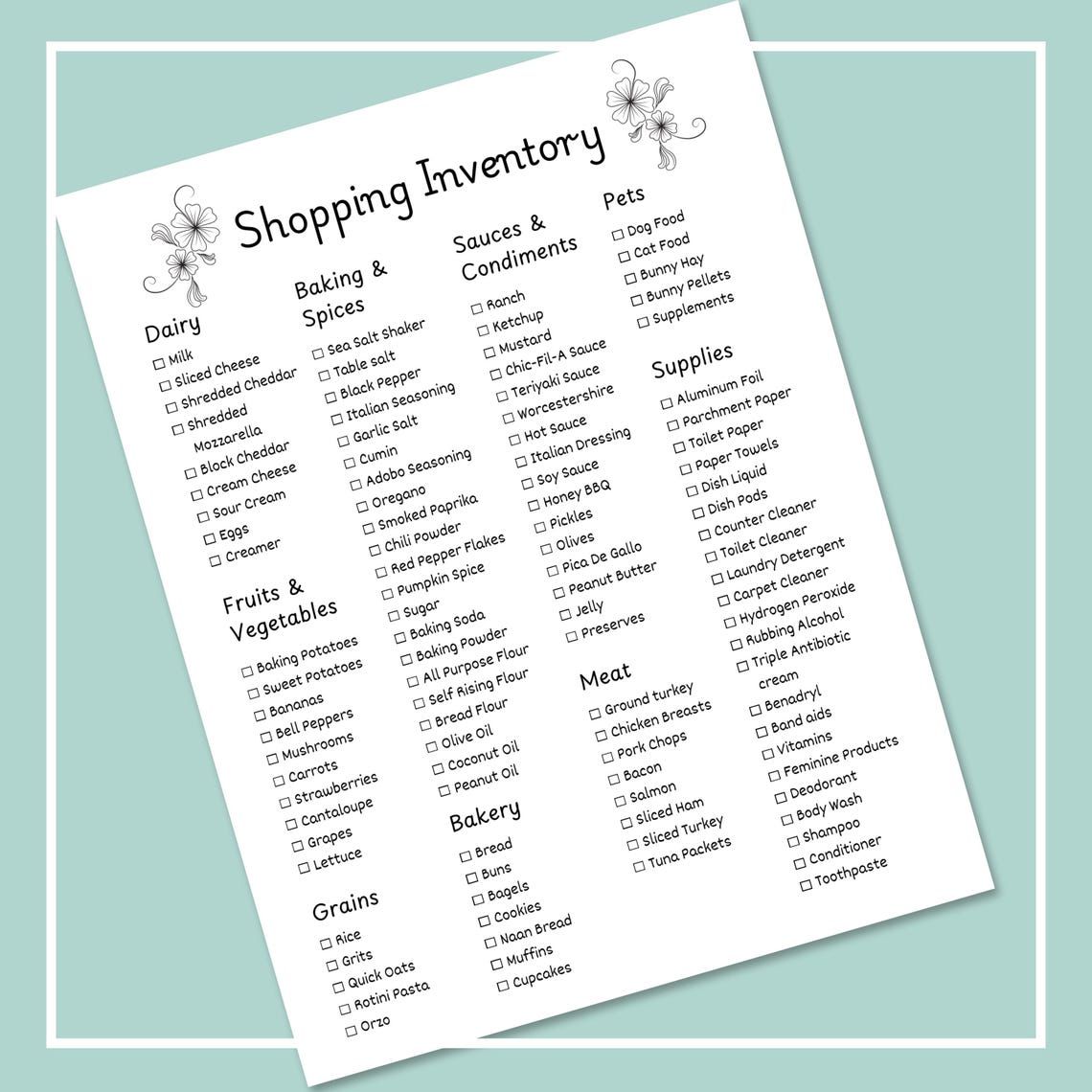 Grocery Pantry Inventory & Meal Planning Canva Template - Etsy