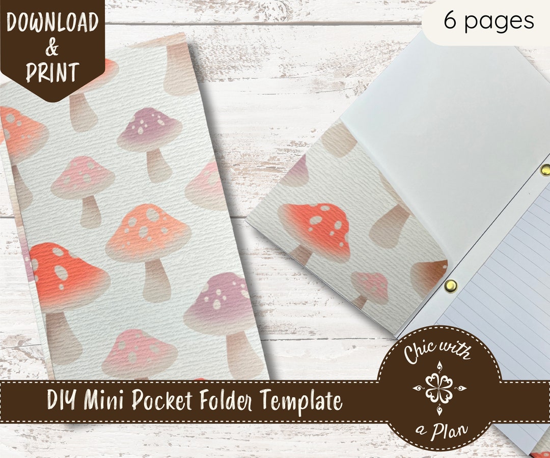 DIY Mini Folder Template, Junk Journal and Planner Folder, Print and ...