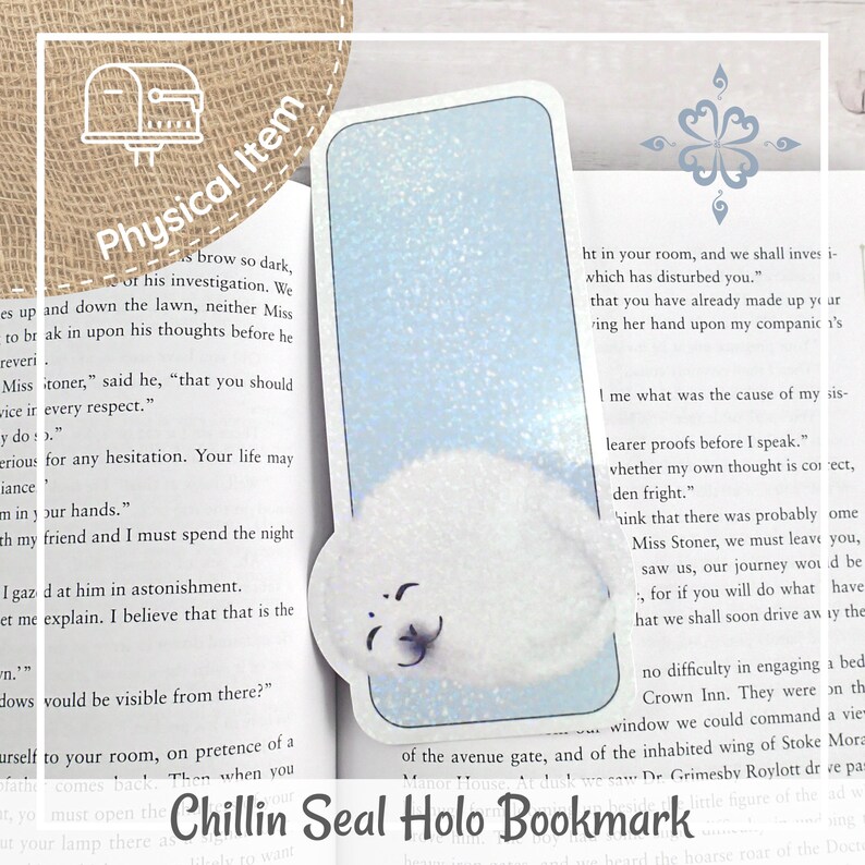 Fluffy Baby Seal Holographic Bookmarks - Etsy