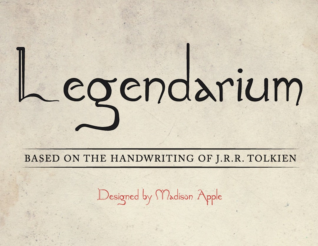 Legendarium - a J.R.R. Tolkien Script Font - Etsy