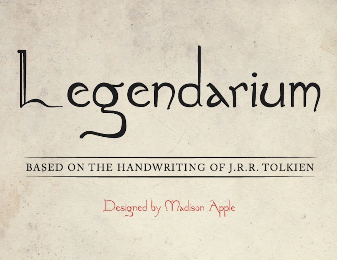 Legendarium - a J.R.R. Tolkien Script Font - Etsy