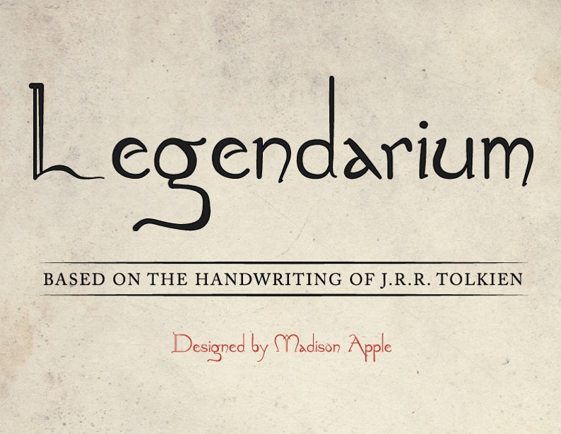 Legendarium - a J.R.R. Tolkien Script Font - Etsy