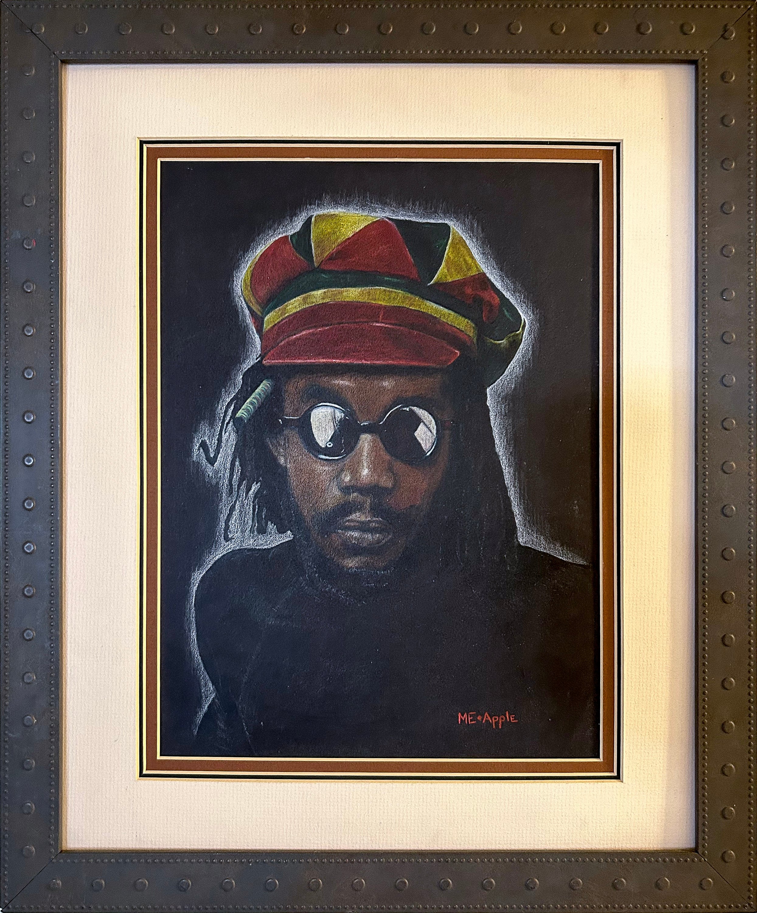 Peter Tosh Realistic Portrait Colored Pencil Drawing, Framed Bob Marley ...