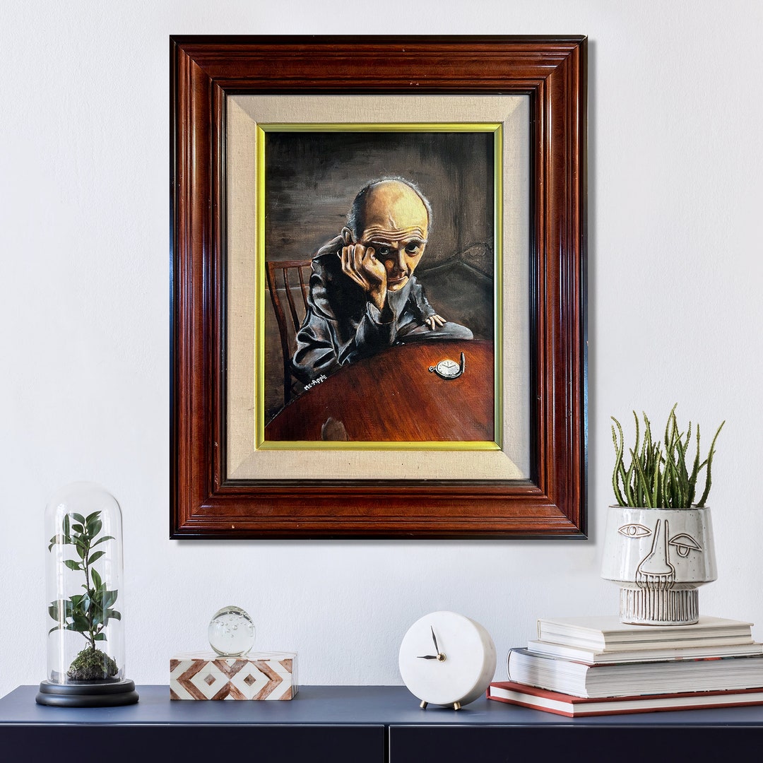 Realistic Old Man Portrait Original Oil Painting on Canvas Board ...
