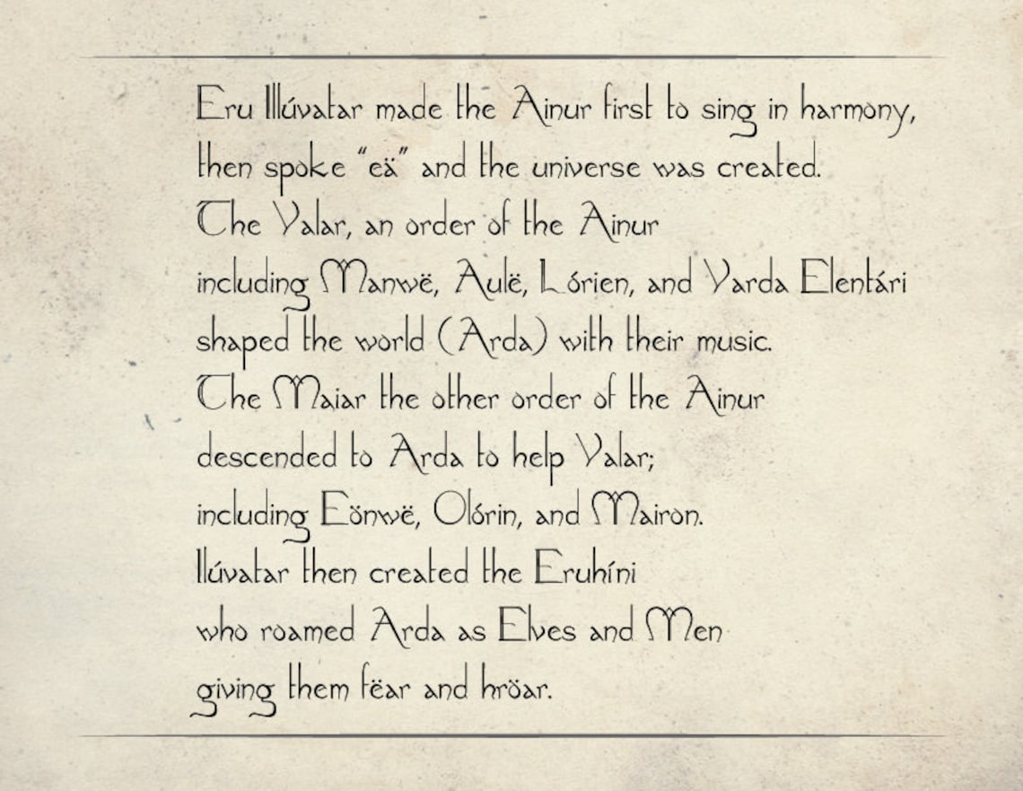 Legendarium - a J.R.R. Tolkien Script Font - Etsy