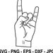 Rock Hand Signinstant Downloadsvg PNG EPS Dxf Jpg | Etsy
