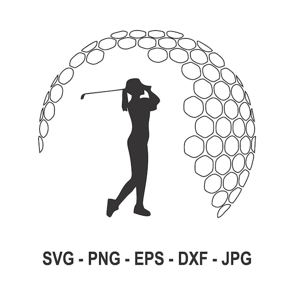 Female Golfer Svg - Etsy