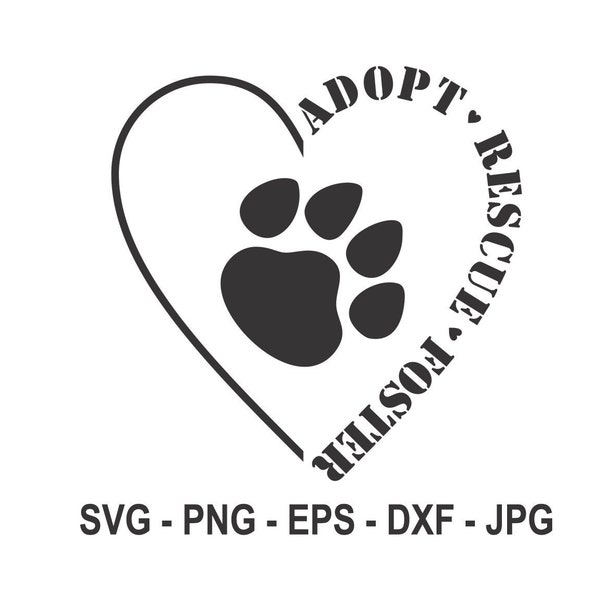 Adopt Foster Rescue Svg - Etsy