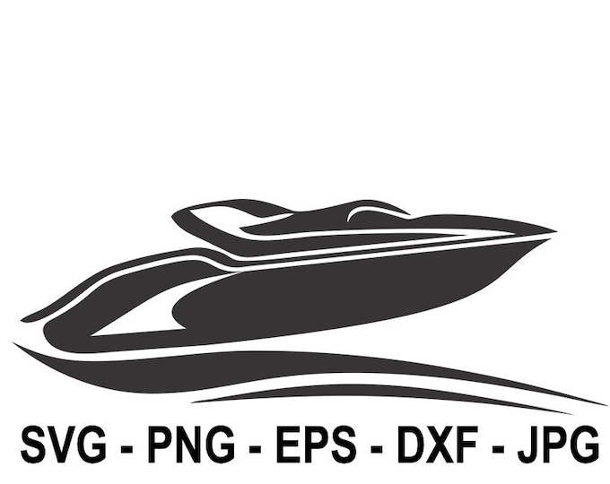 Speedboat Svgboat Svginstant Downloadsvg PNG EPS Dxf - Etsy
