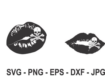 Skull Lips Svgskull Svglips Svginstant Downloadsvg PNG - Etsy