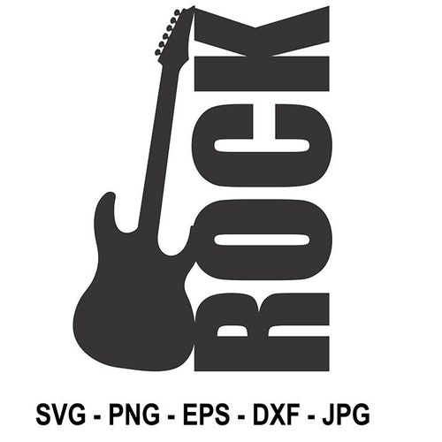Rock With Guitar Svg Jpg Dxf and Png - Etsy