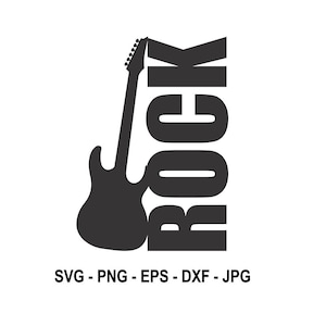Rock Svg,guitar Svg,music Svg,instant Download,svg, PNG, EPS, Dxf, Jpg ...