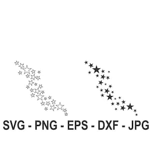 A Wave of Stars Svg,stars Svg,instant Download,svg, PNG, EPS, Dxf, Jpg ...