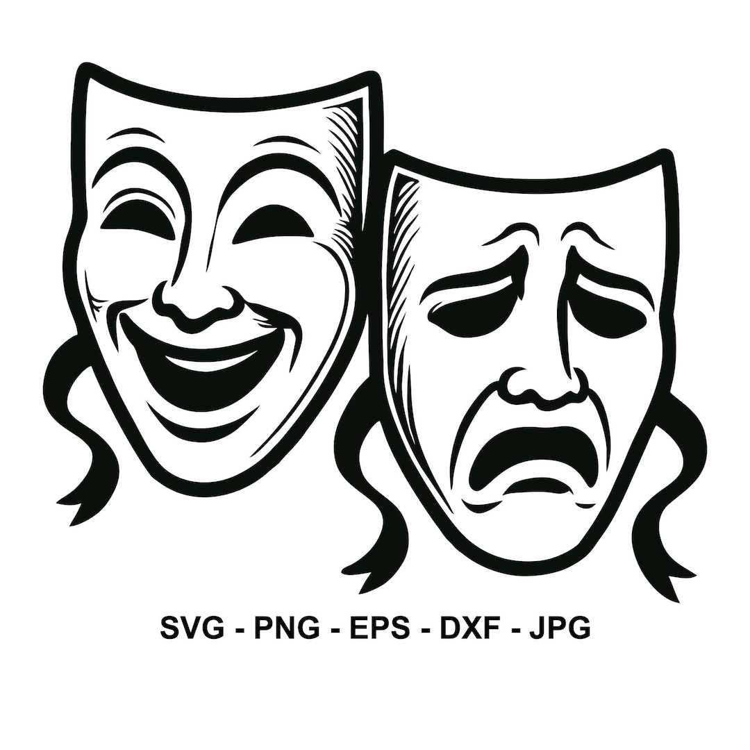 Theater Mask Svg,cut File Circut,silhouette Cameo,instant Download,svg ...