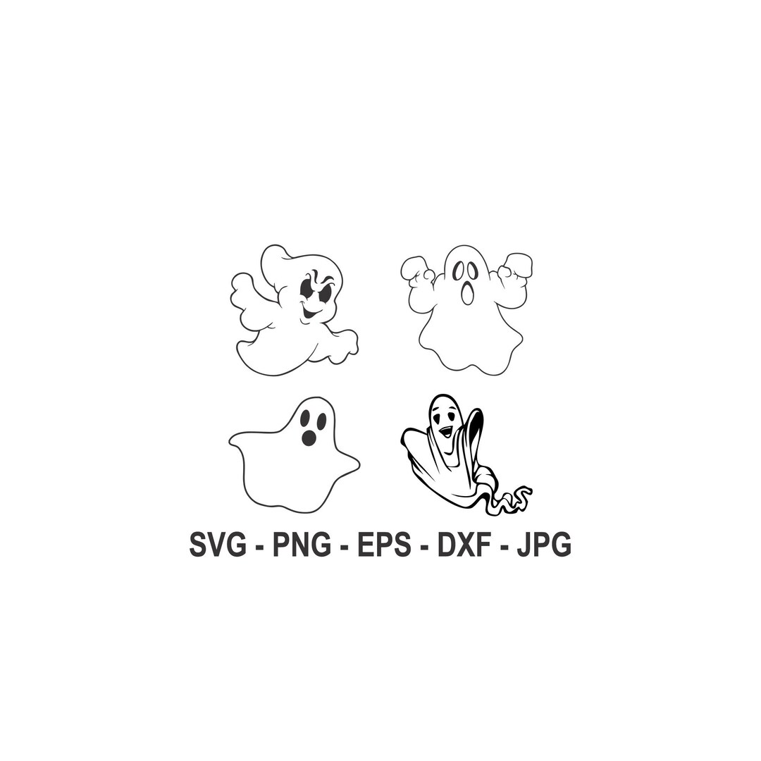 4 Ghosts Svg,ghost Bundle Svg,sweet Ghosts Svg,instant Download,svg ...