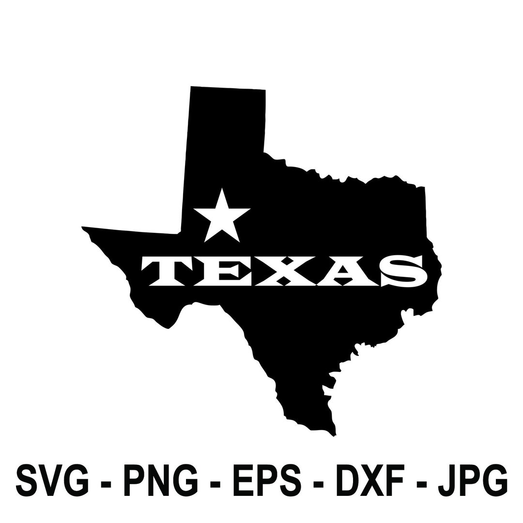 Texas Map,dark Silhouette,texas Star,instant Download,svg, PNG, EPS ...