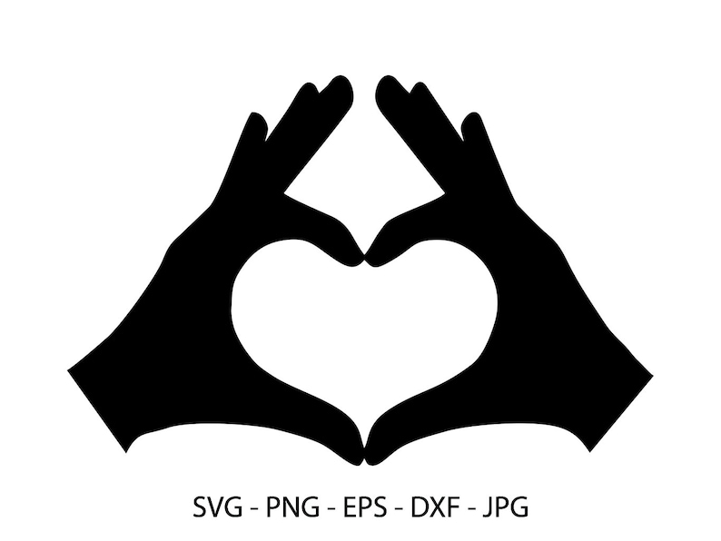 Heart Hand Signinstant Downloadsvg PNG EPS Dxf Jpg - Etsy