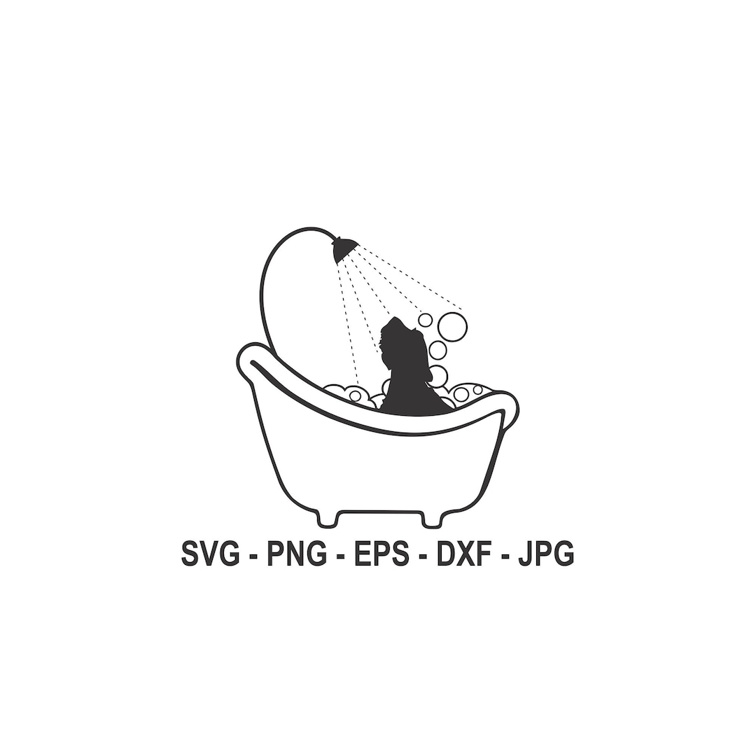 Dog Bathtub Svg,dog Tub Svg,dog Grooming Svg,dog Silhouette,instant ...