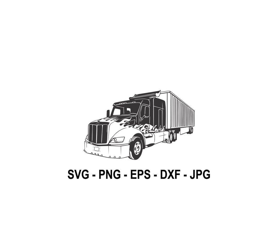 Semi Truck Svg,instant Download,svg, PNG, EPS, Dxf, Jpg Digital ...