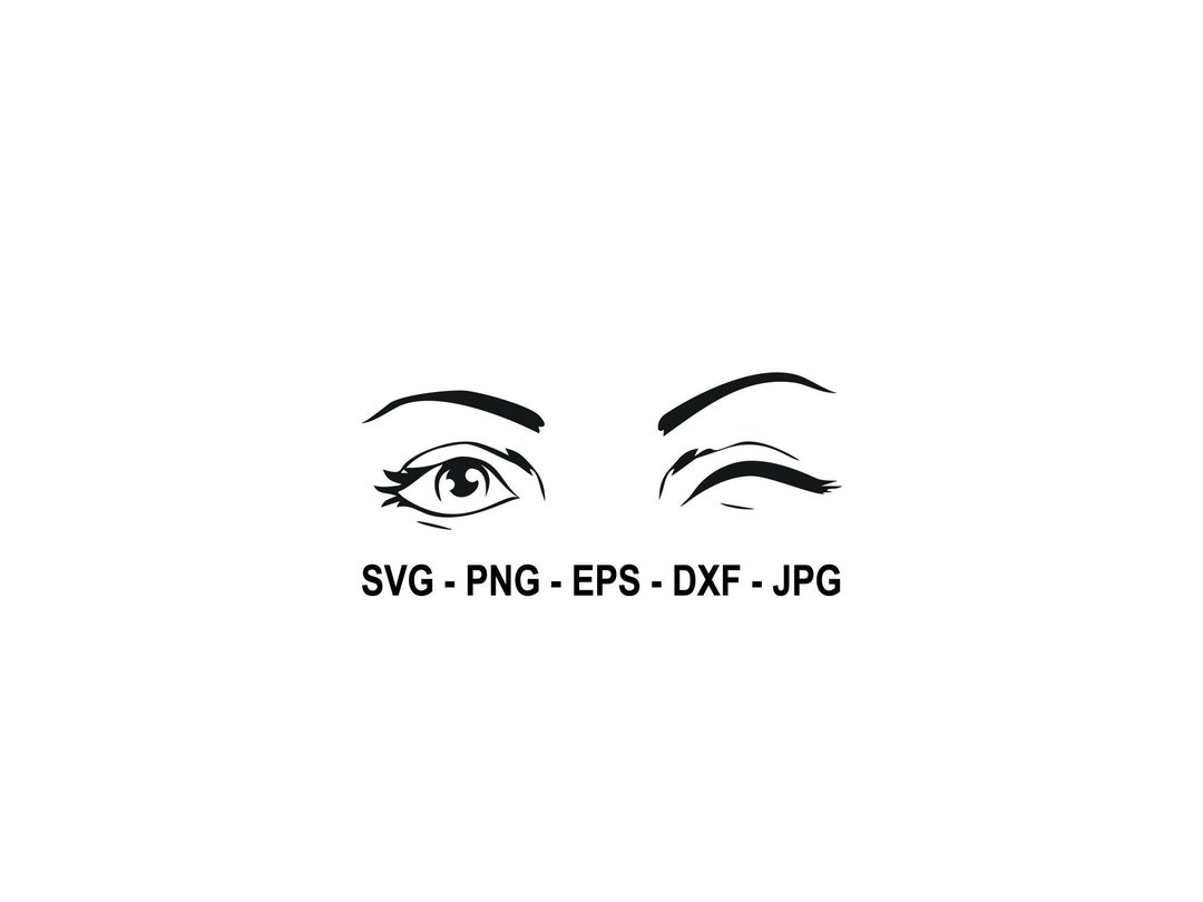 Winking Eyelashes Svg,eyelashes Svg Cut File,eyebrows Svg,lashes Svg ...