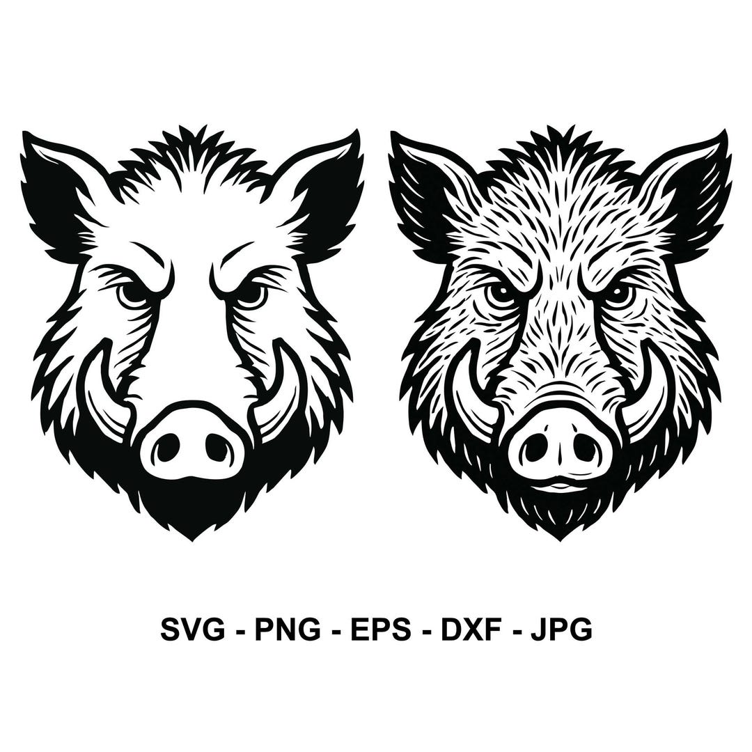 Boar Head,wild Boar Head Svg,pig,instant Download,svg, PNG, EPS, Dxf ...