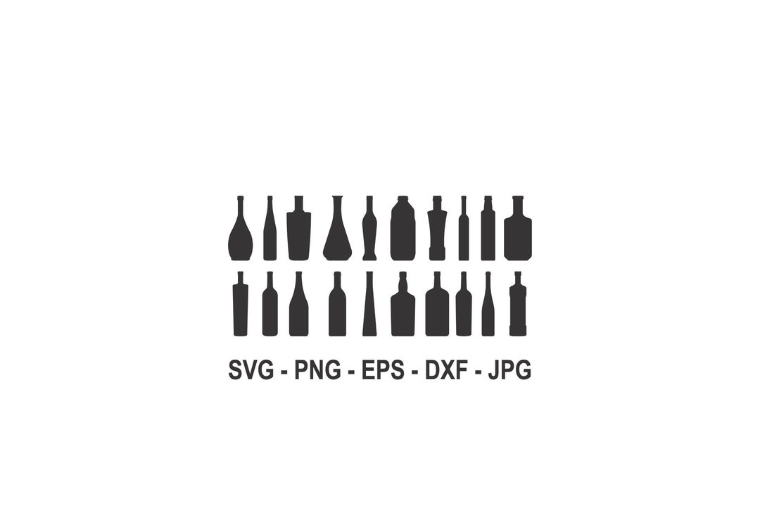 Fles svg, Fles bundel svg, Fles silhouet, Instant Download, SVG, PNG ...