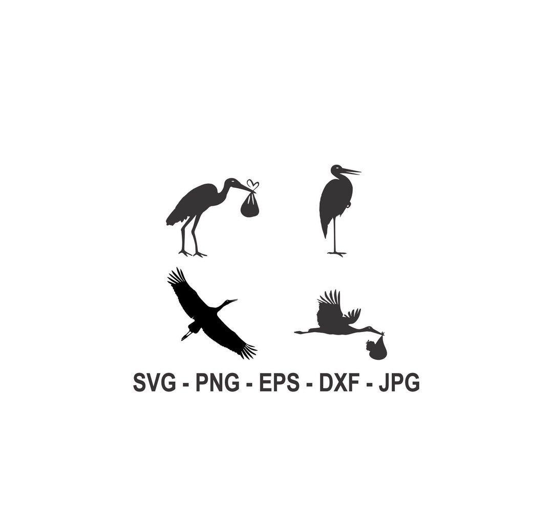 Stork Svg,stork Bird Svg,stork Bundle Svg,instant Download,svg, PNG ...