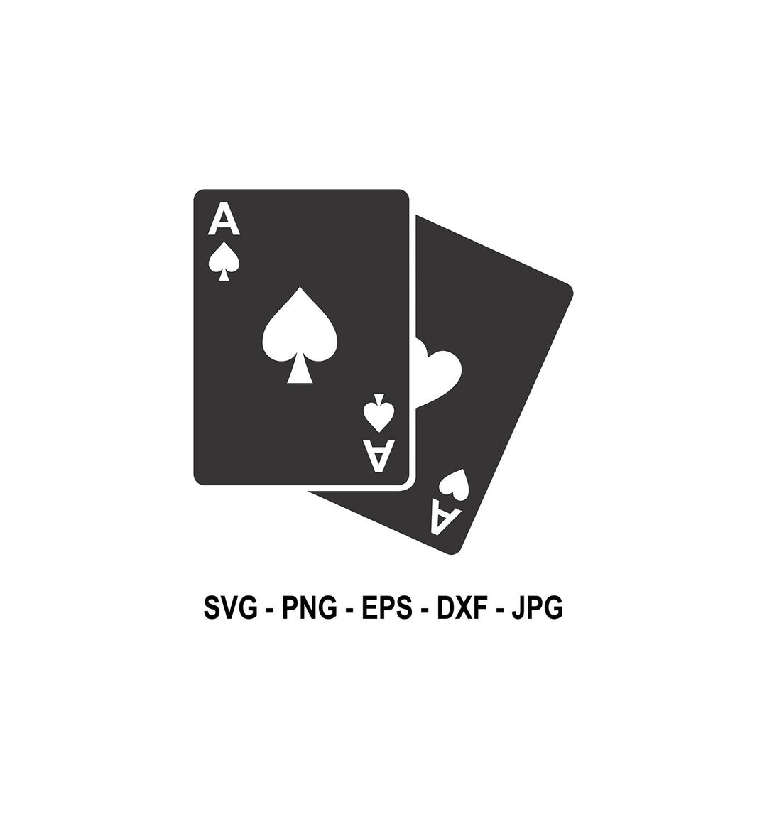 Two Aces,playing Cards,silhouette,instant Download,svg, PNG, EPS, Dxf ...