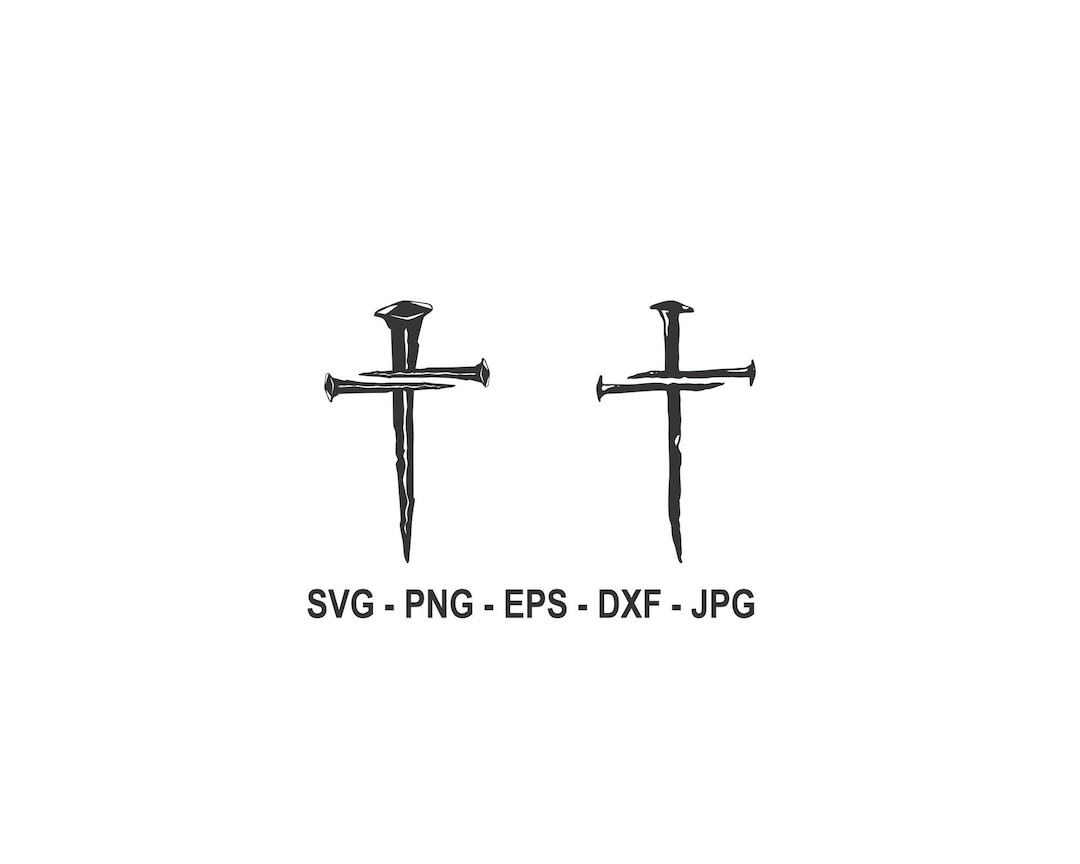 Three Crucifixion Nails Cross Svg,instant,dark Silhouette,instant ...