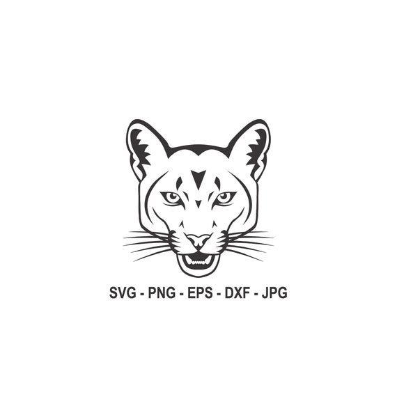 Cougar Svgcougar Face Svganimal Svginstant Downloadsvg - Etsy