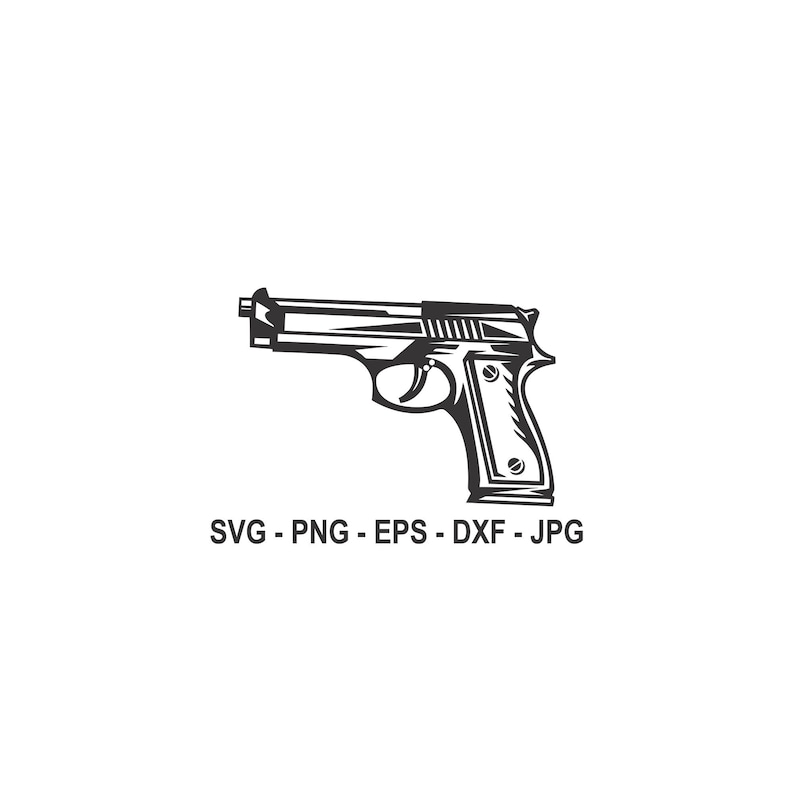 Handgun Svg,gun Svg,pistol Svg,instant Download,svg, PNG, EPS, Dxf, Jpg ...